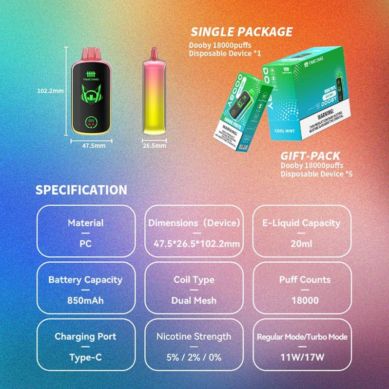 THATTHAT Dooby 18000 Disposable Vape (5%, 18000 Puffs)-$13.88 — MISTVAPOR